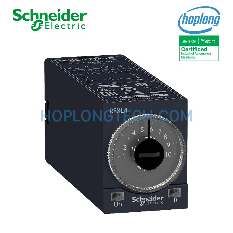 Relay thời gian Schneider REXL4TMP7 - 0.1 s..100 h - 230 VAC - 4OC ...