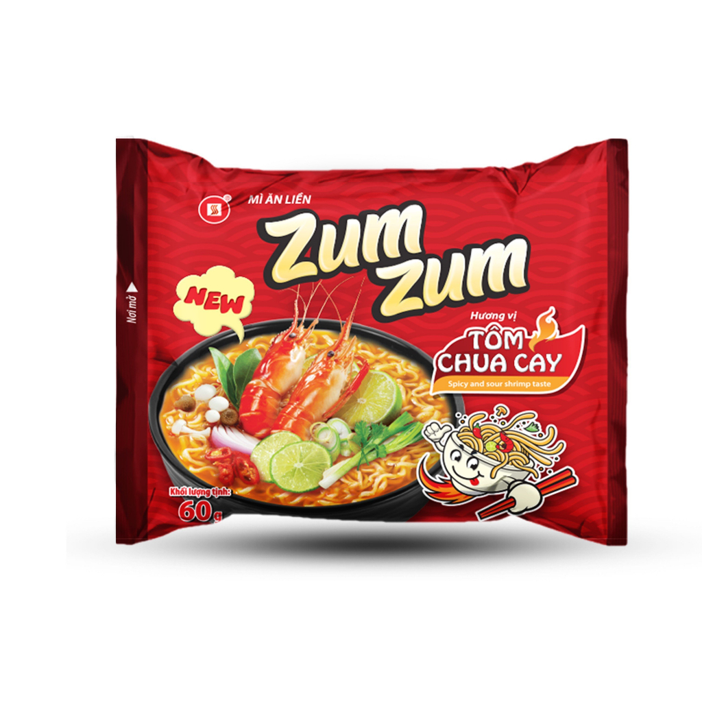 Mì ZumZum Tôm chua cay One One 60g thùng 30 ăn liền 1k 3 hảo ba Mihamex ...