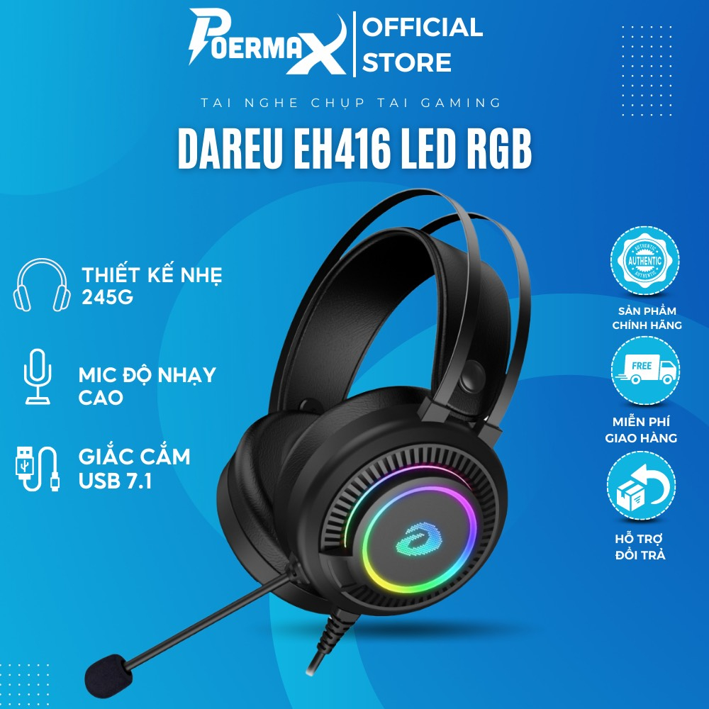 Tai nghe chụp tai gaming Dareu EH416 led RGB đầu cắm usb 7.1- Hàng ...
