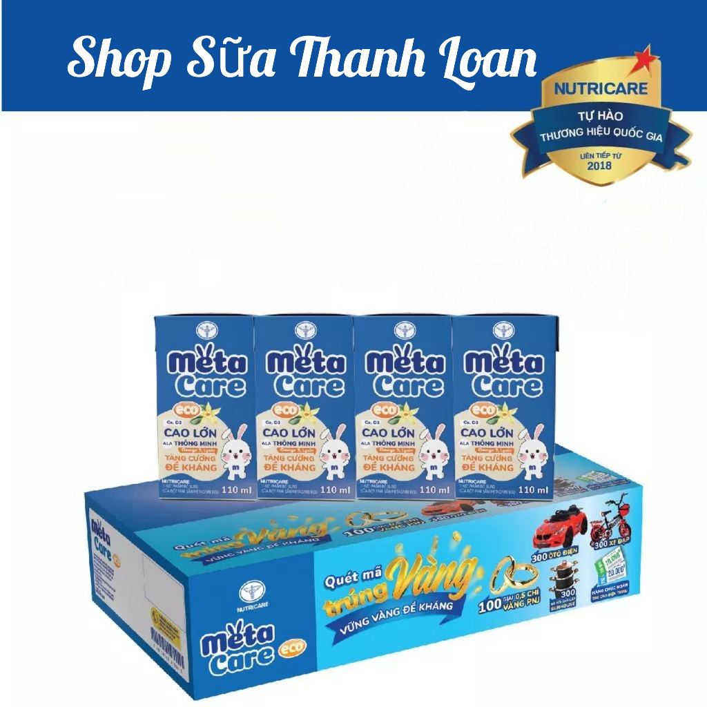 [HSD T5-2025] [Thẻ Cào Trúng Vàng] Thùng 48 Hộp Sữa Nutricare 110ml Metacare ECO. | Shopee Việt Nam