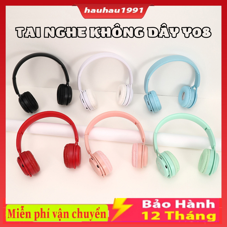 Tai Nghe Chụp Tai Bluetooth Y08 / P47 , Tai Không Dây Có Mic, Có Thẻ ...