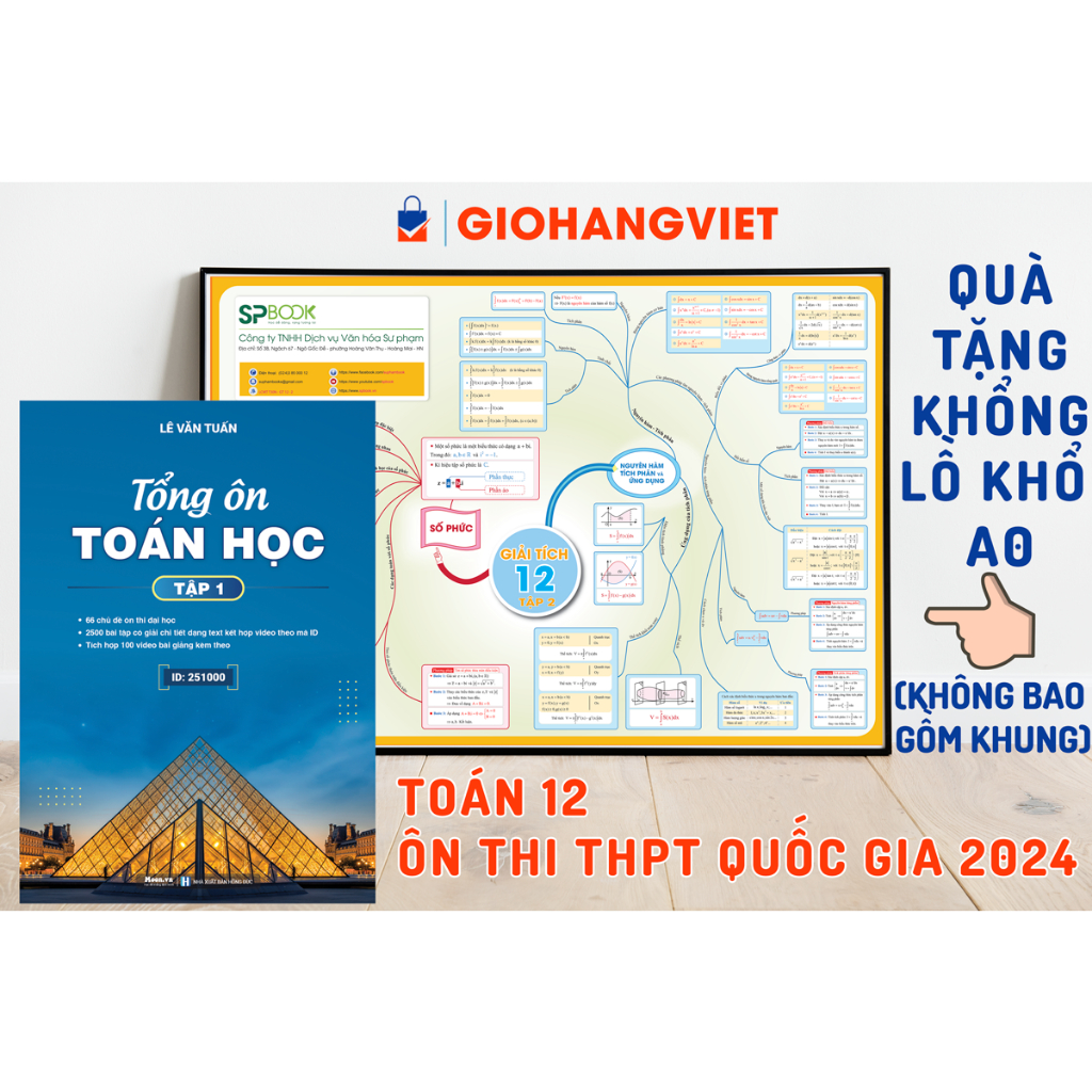 Sách Tổng ôn Toán học Tập 1 tặng kèm mindmap giải tích lớp 12 khổ A0 ...