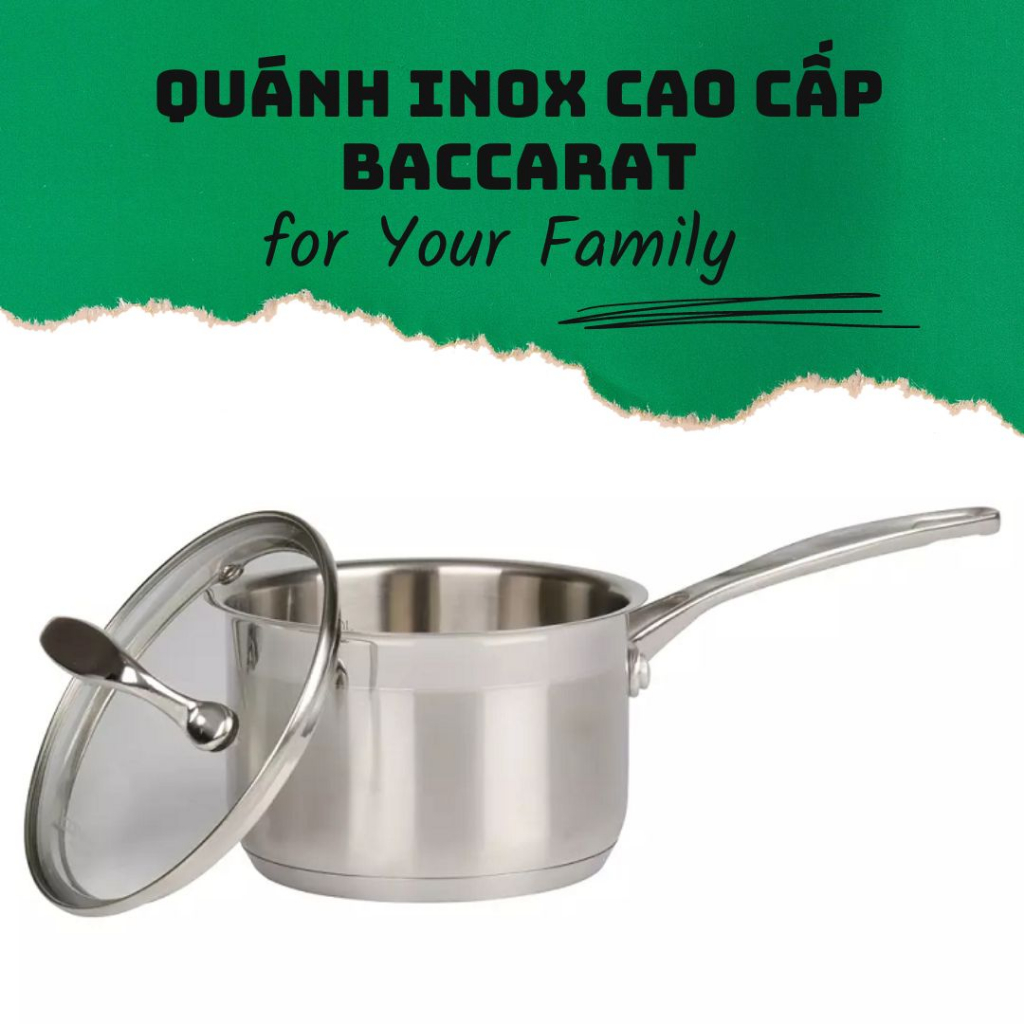 Nồi quánh inox cao cấp BACCARAT ICONIX Quánh inox nấu cháo nấu bột ...