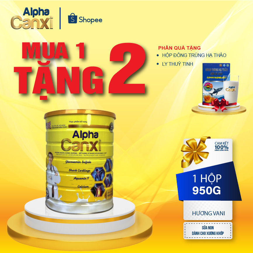 Sữa Non Xương Khớp ALPHA CANXi 950G Bổ Sung Nano Canxi Nano, Phòng Ngừa Loãng Xương, Viêm Xương ...