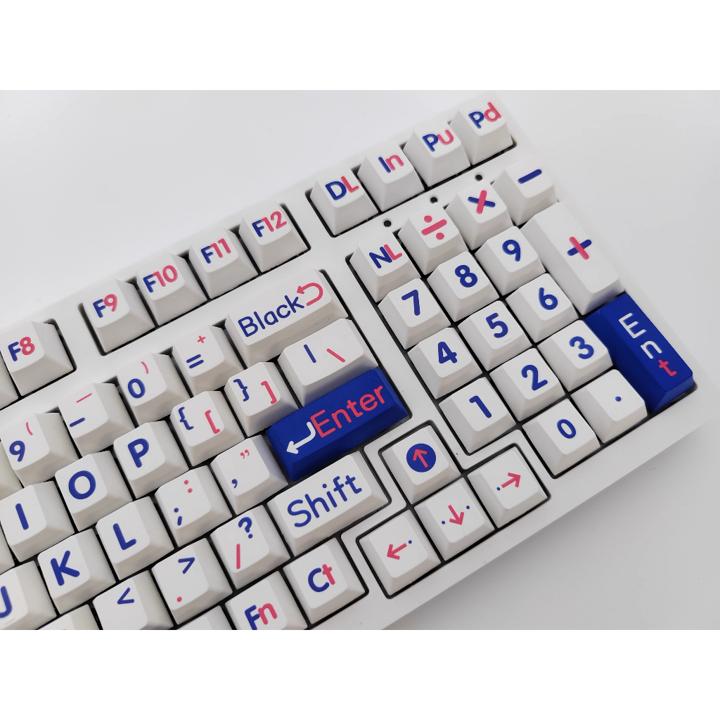 Bộ Keycap Xanh dương trắng - Keycap Klein Blue Large Character 136 nút ...
