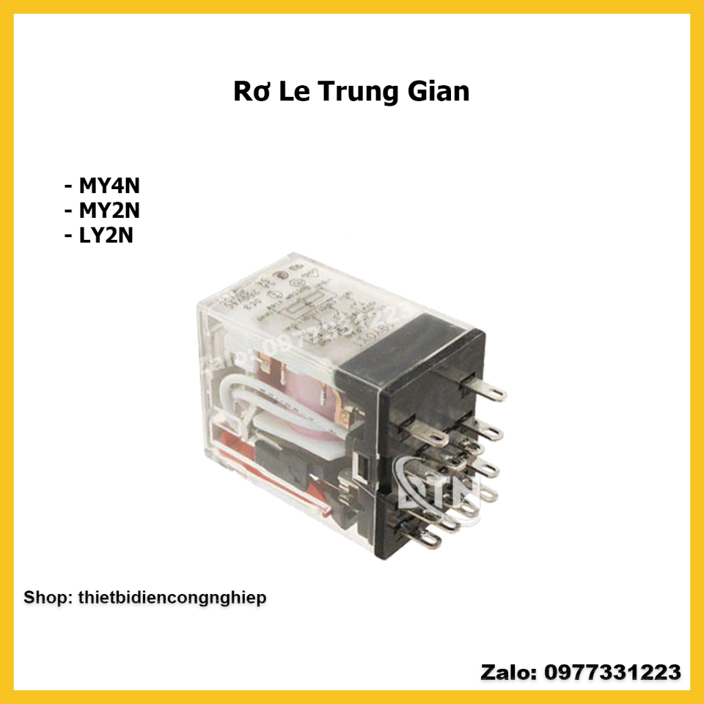 Relay Rơ Le Trung Gian MY4N, MY2N, LY2N DC/AC 12V, 24V, 36V, 48V, 220V, 110V, 380V (chưa kèm đế ...