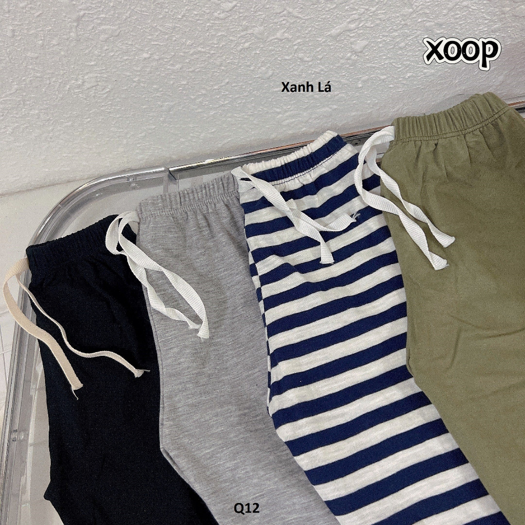 Sét 4 quần dài xược lụa XOOP có dây,túi sau cho bé trai bé gái (9-35kg ...
