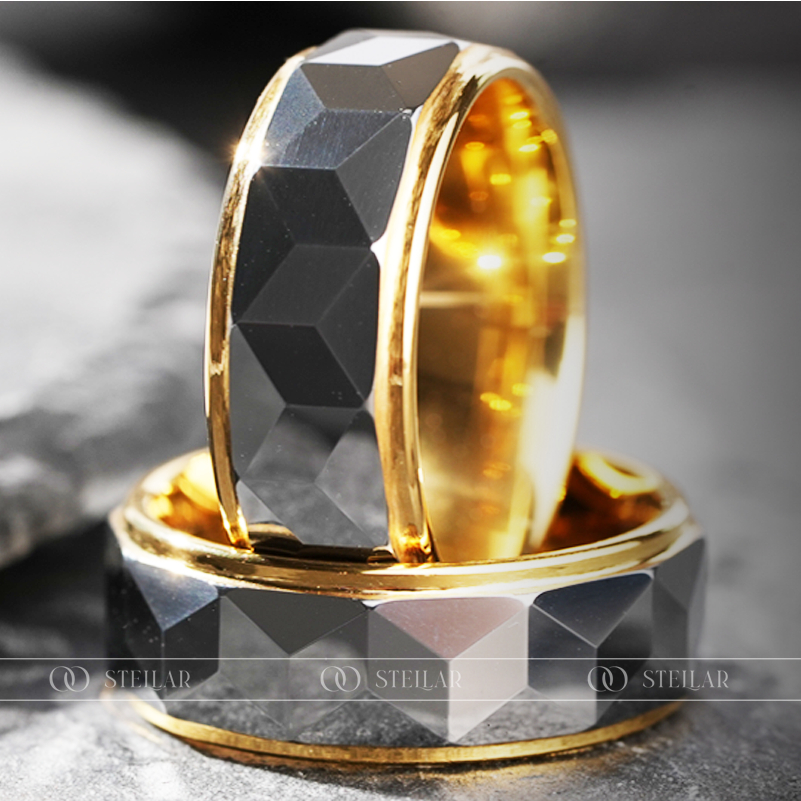 Nhẫn Nam Vonfram Stellar "The Canopus" Vát Khối Hình Thoi 3D - Cao Cấp ...
