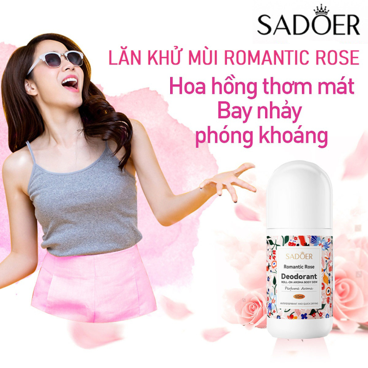 [Chính Hãng Sadoer] Lăn Khử Mùi Romantic Rose SADOER 50ml Hương Thơm Hoa Hồng Quyến Rũ, Ngăn ...