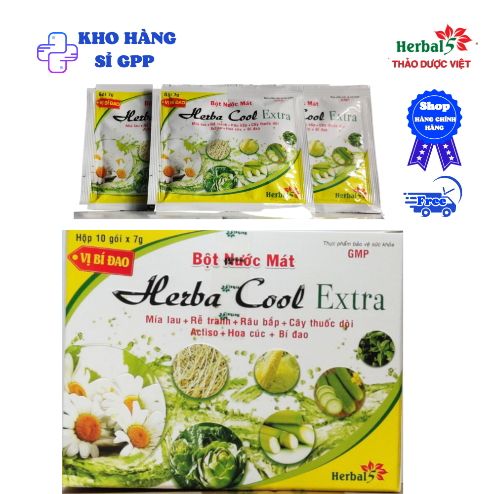 Bột nước mát Herba Cool Extra vị bí đao (hộp 10 gói x 7g) | Shopee Việt Nam