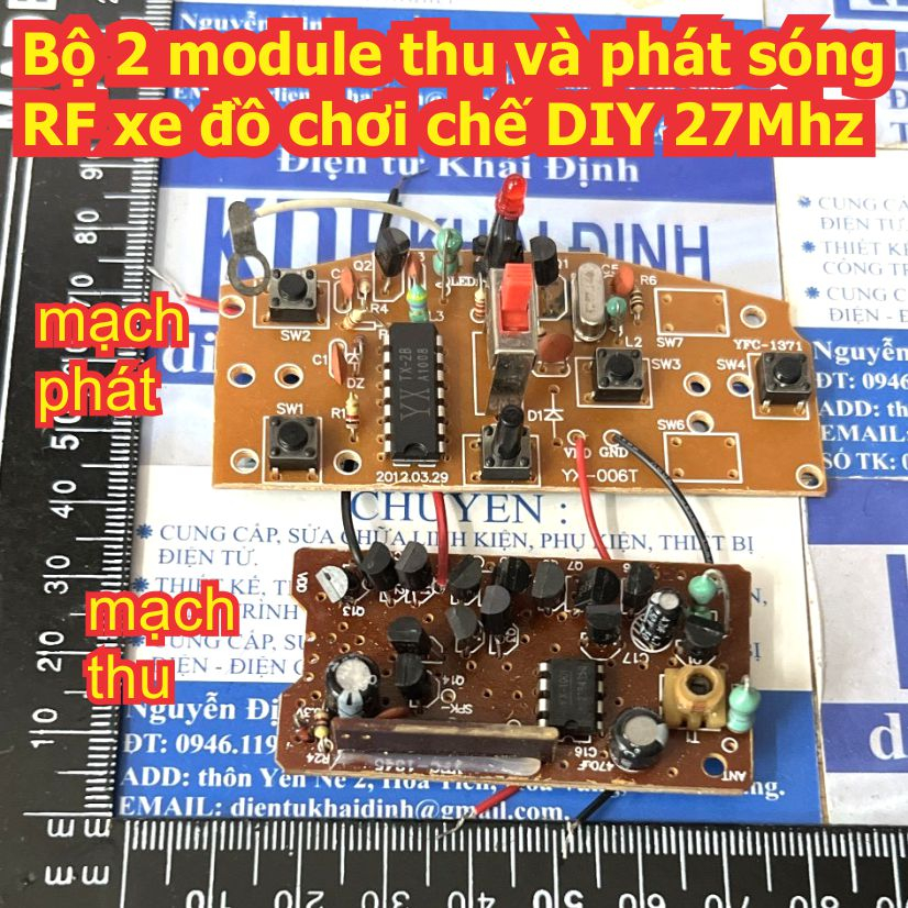 Bộ module mạch thu và phát sóng RF xe đồ chơi kiểu xe tăng 27Mhz kết ...