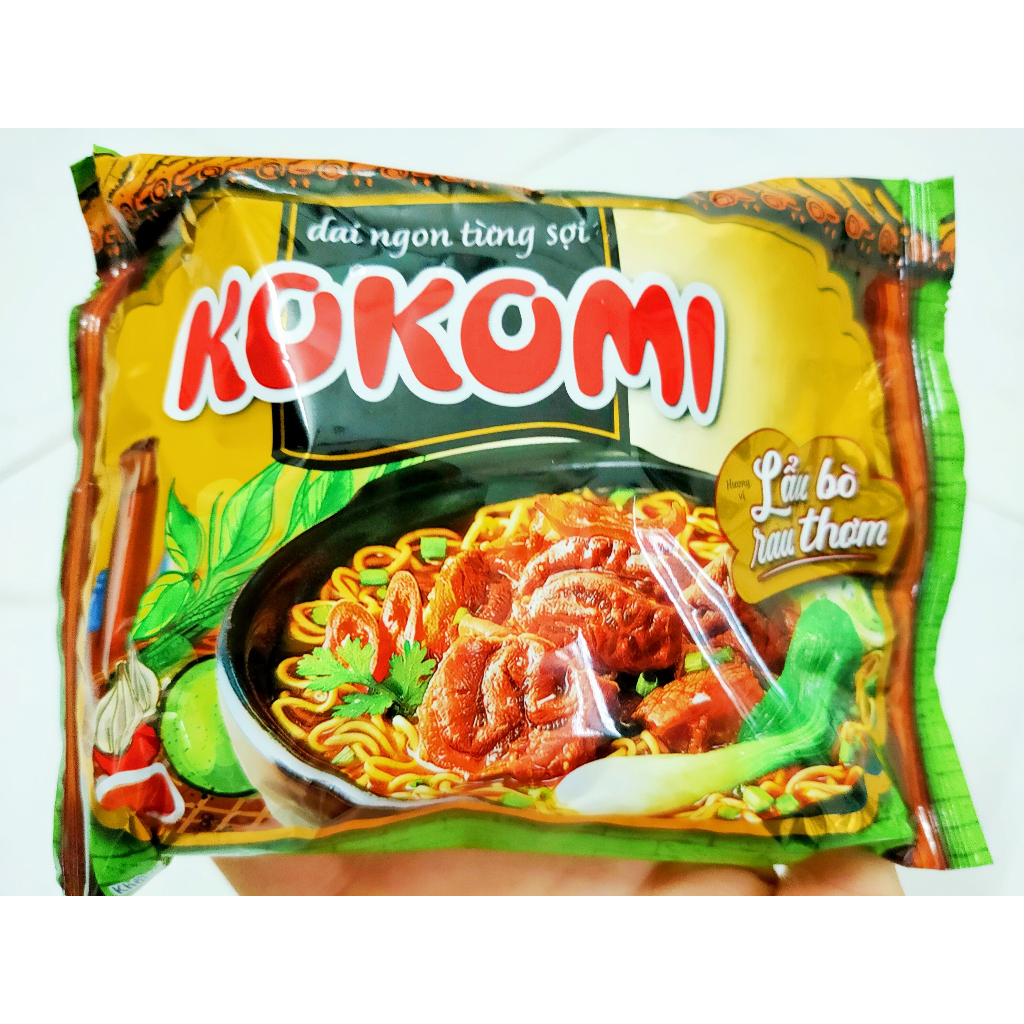 SÉT 15 GÓI MÌ KOKO MI XANH LẨU BÒ RAU THƠM GÓI LỚN 75G | Shopee Việt Nam