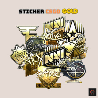 Sticker hình dán CS2 CSGO Gold Holo trang trí máy tính điện thoại - Cắt ...