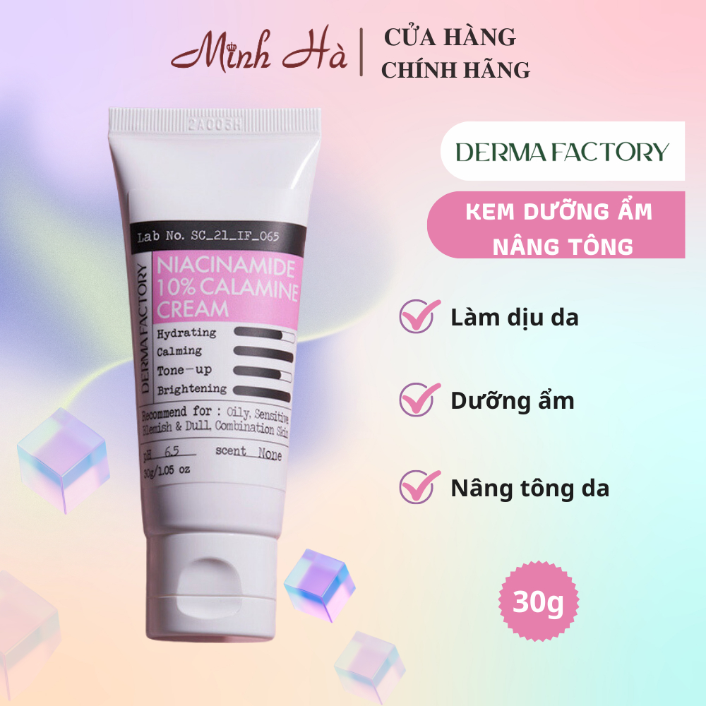 Kem dưỡng ẩm nâng tông Derma Factory Niacinamide 10% Calamine Cream 30g ...