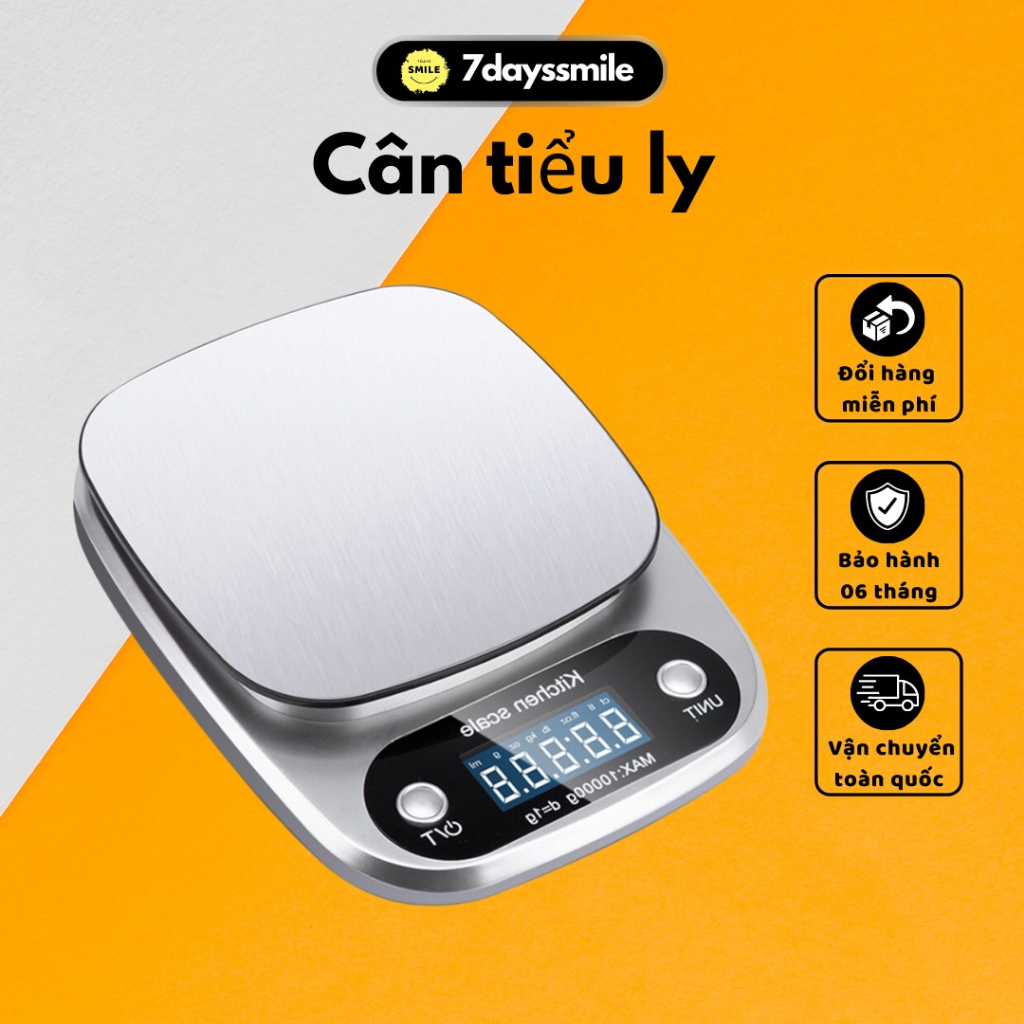 Cân Tiểu ly 7Days Smile Mini Định Lượng 3kg - 5kg - 10kg Tặng kèm 2 viên pin AAA CTL03 | Shopee ...