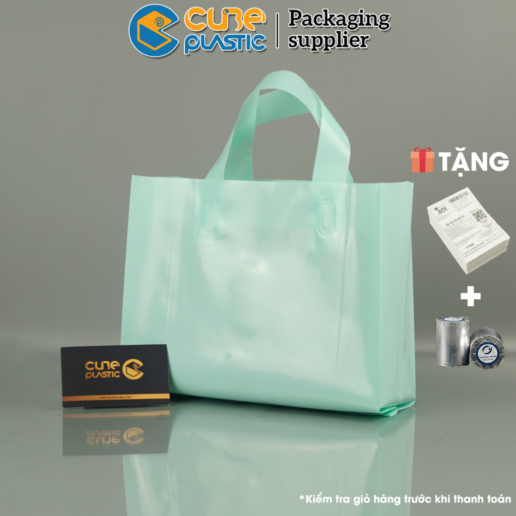 Túi Nilong Quai Ép Vuông PE Xanh Mint Cao Cấp - CTY BAO BÌ CUBE ...