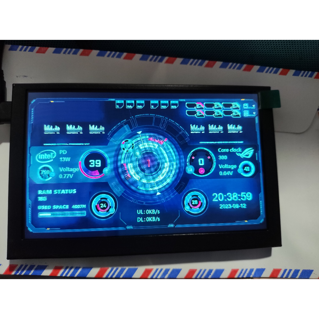 Màn hình 5 inch TURZX Turing Smart Screen hiển thị thông số PC không ...