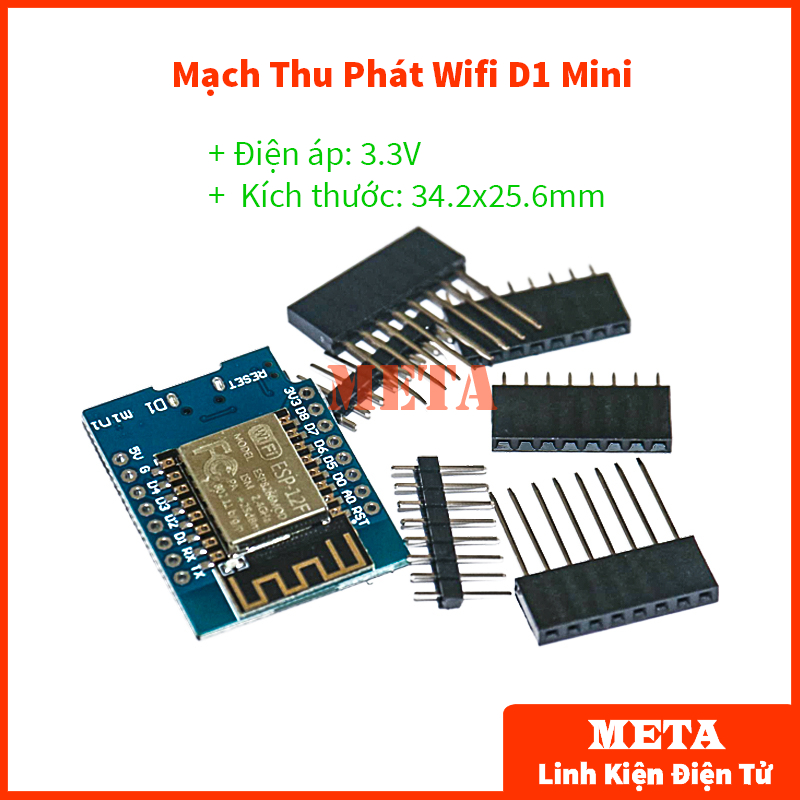Mạch Thu Phát WiFi ESP8266 Wemos D1 mini (NodeMCU Mini D1) - có kèm bộ ...