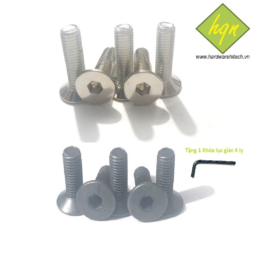 (Túi 100 con) Bulong đầu bằng côn khóa LG4 (tặng 1 khóa LG)/ Ốc đầu ...