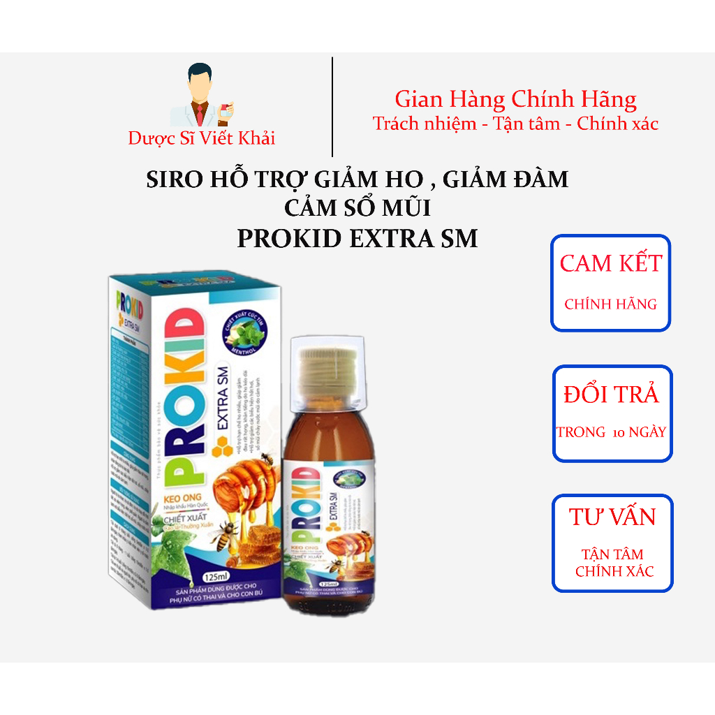 [SẢN PHẨM CHÍNH HÃNG ] PROKID EXTRA SM - SIRO HỖ TRỢ GIẢM HO CẢM BỔ PHẾ QUẢN CHO BÉ -120ML ...