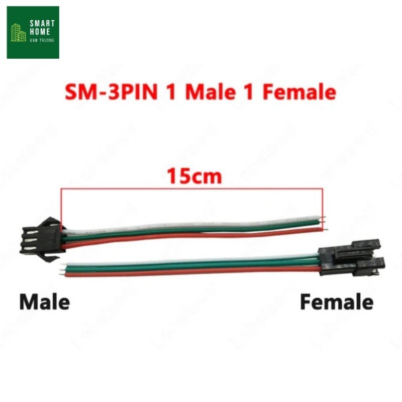 Dây Giắc Kết Nối nhanh SM Đực- Cái 2.54MM 3P cặp dây kết nối nhanh cho đèn LED lập trình ARGB ...