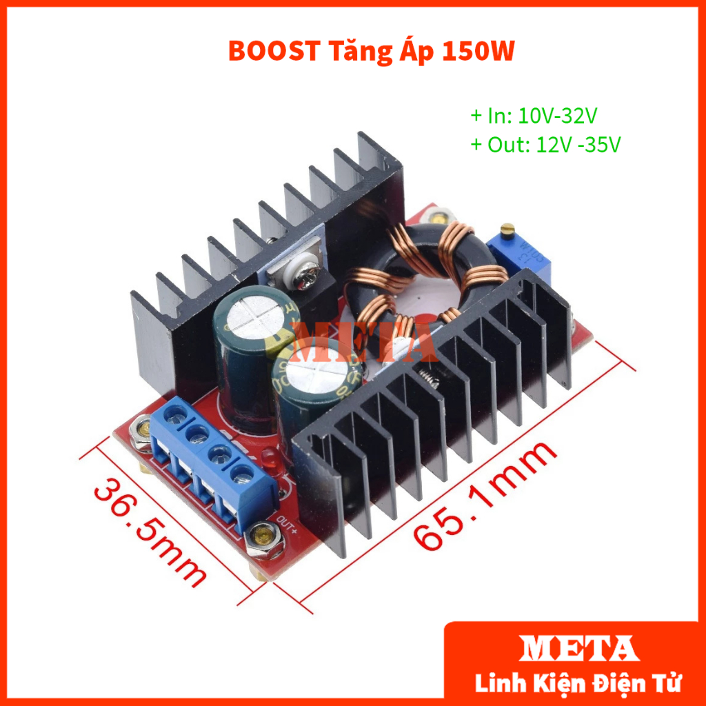 Mạch Tăng Áp 400W, BOOST Tăng Áp DC-DC 15A 400W - Điện Áp Vào 8,5V-50V ...