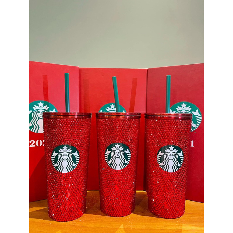 [Chính hãng] Ly Starbucks Red Rhinestone Bling In Crystal 2021 Limited ...