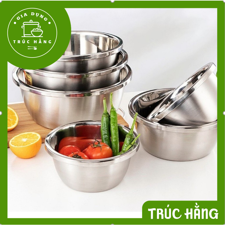 Thau inox 304 thau siêu dày dặn Cao Cấp Size từ (16cm-30cm) | Shopee Việt Nam