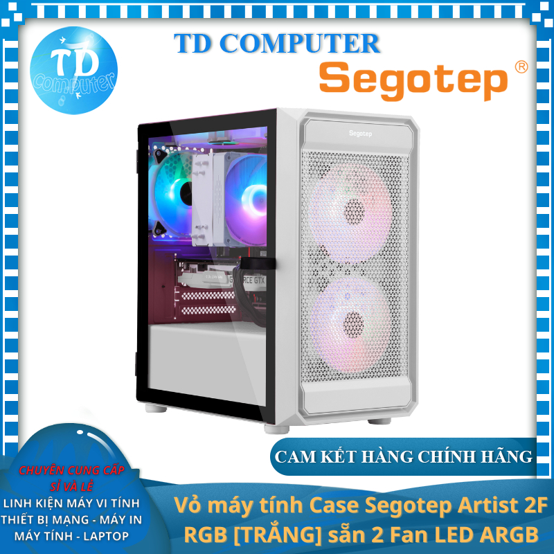 Vỏ máy tính Case Segotep Artist 2F RGB [TRẮNG] sẵn 2 Fan LED ARGB ...