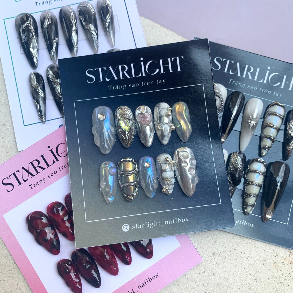 Nail Box móng úp thiết kế thủ công Starlight - Nail Y2K - Móng giả Y2K ...