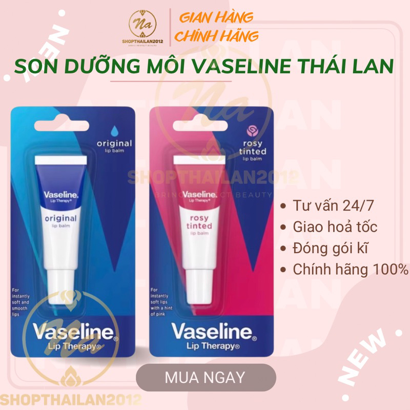 01 Son Dưỡng Dạng Tuýp Vaseline Lip Therapy Tinted Lips Balm 10g ...