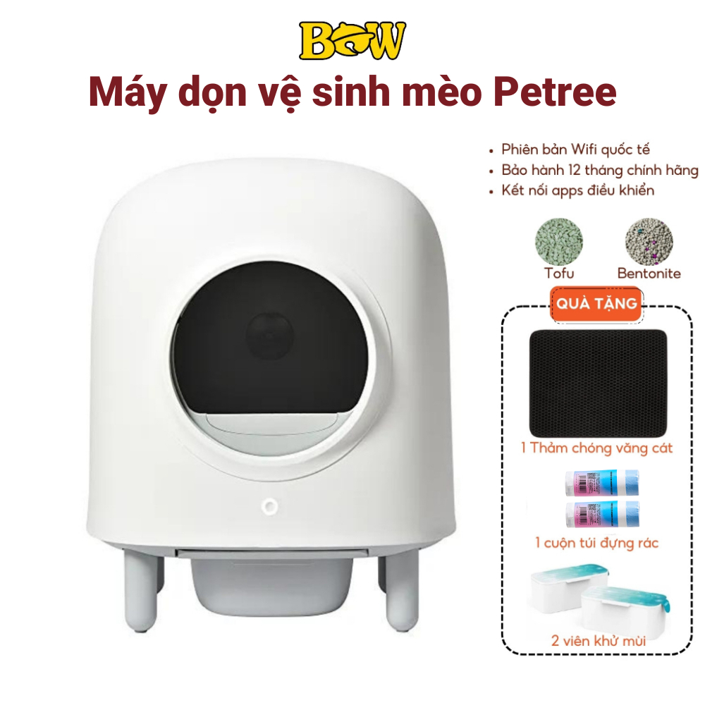 Máy dọn vệ sinh phân mèo tự động Petree Minion kết nối wifi dùng App PETREE 2022 | Shopee Việt Nam