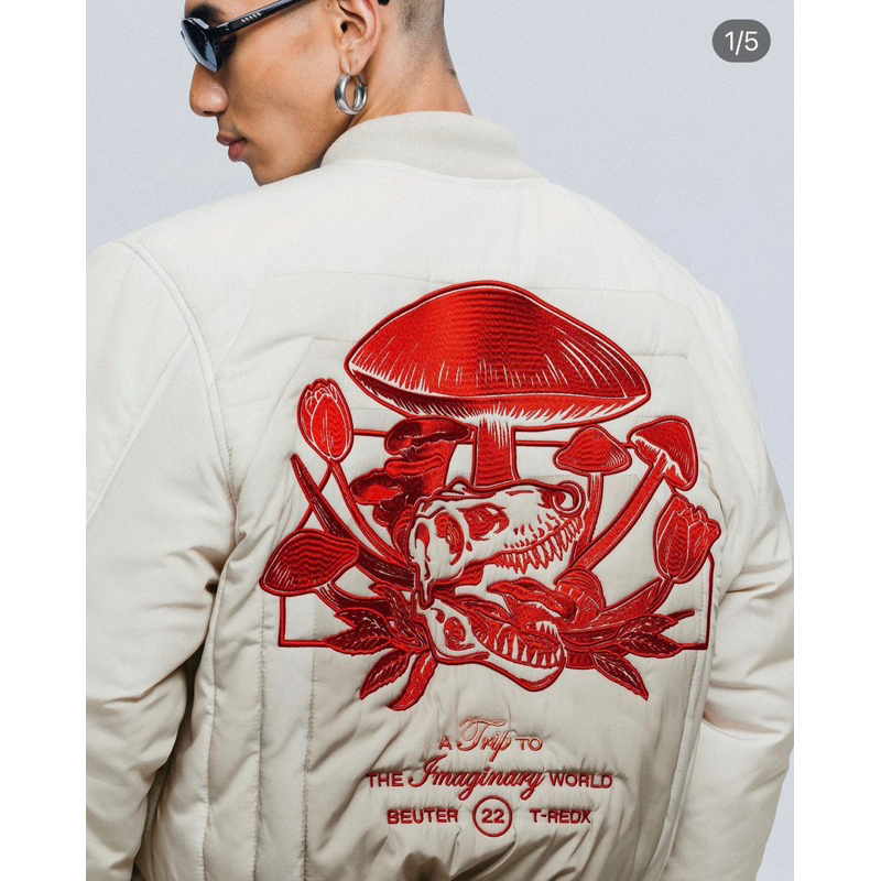 Bomber Tredx X The Beuter khủng long nấm - 2 màu Cream Green - áo khoác ...