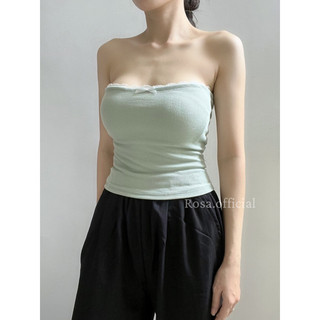 Áo TUBE ren nơ xanh mint ROSA | Shopee Việt Nam