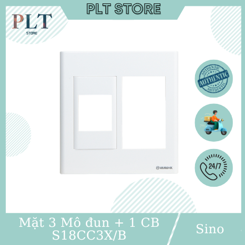 Mặt nhựa chứa 1 MCCB kiểu B và 3 thiết bị cỡ nhỏ Sino S18CC3X/B dòng ...