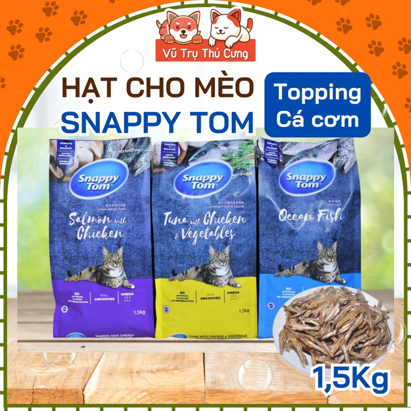 Hạt Snappy Tom topping Cá cơm dành cho Mèo 1.5Kg | Shopee Việt Nam