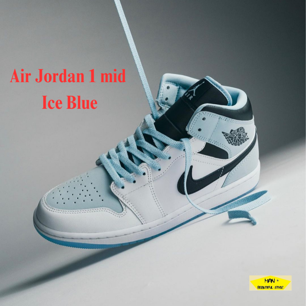 Giày Jordan 1 mid Ice Blue hot hit 2023, Giày sneaker Air Jordan 1 cổ ...