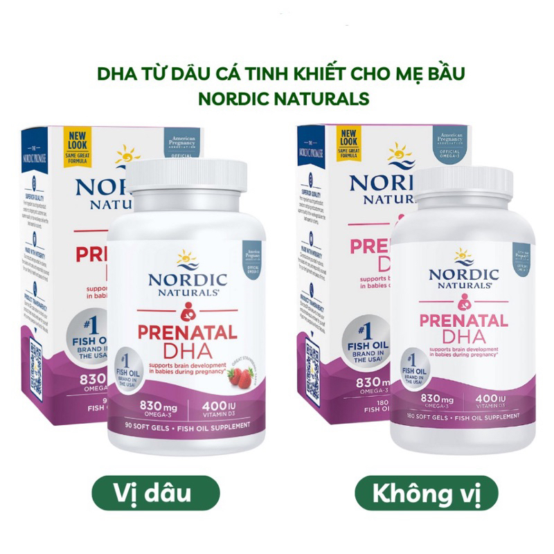 [Date 2026] DHA cho bà bầu Nordic Naturhals Prenatal DHA phát triển trí ...