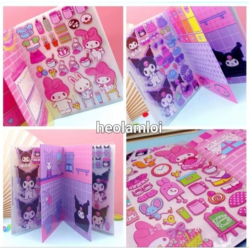 NHÀ BÚP BÊ GIẤY NHÂN VẬT HOẠT HÌNH STICKER 3D NỔI TƯƠNG TÁC SIZE TRUNG ...