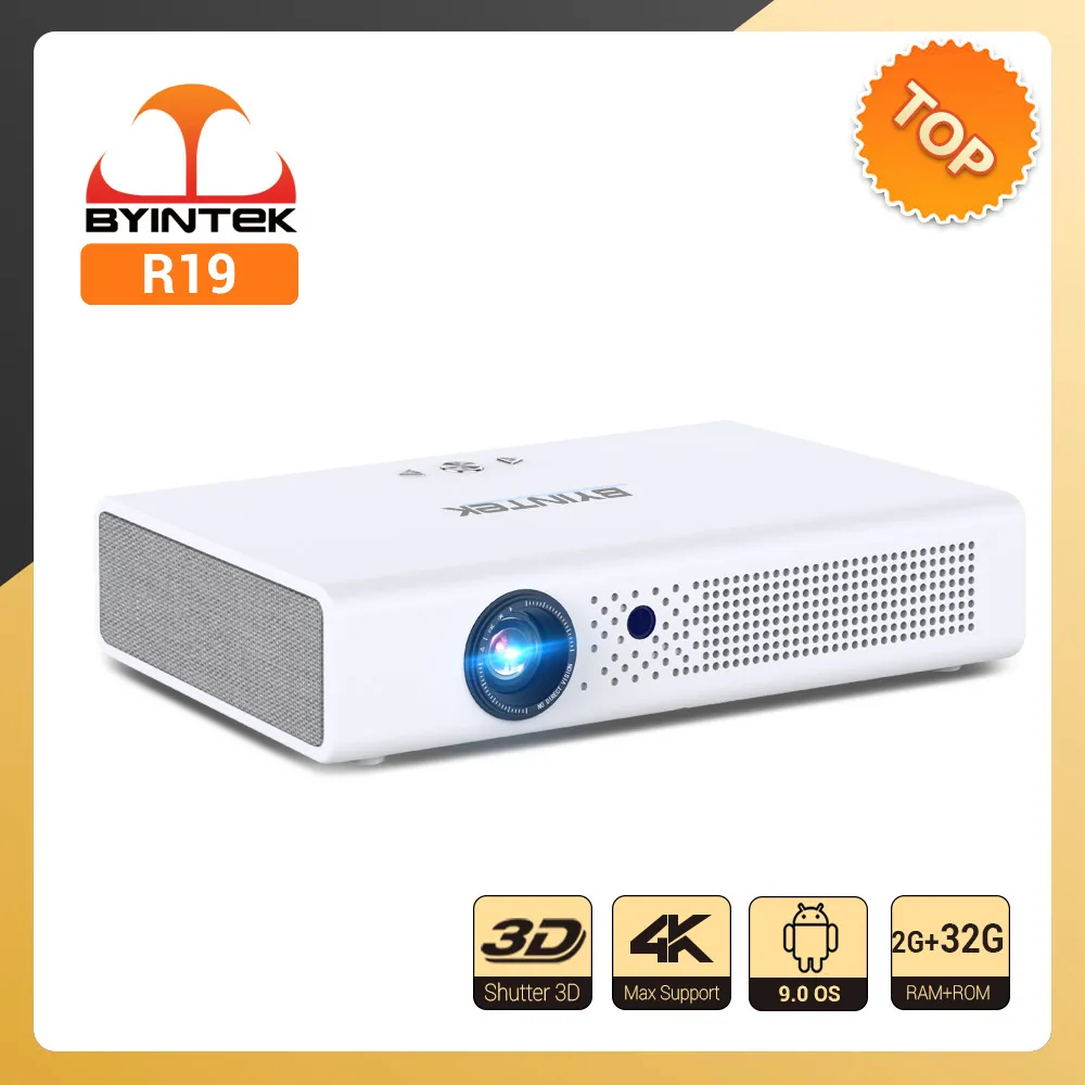 Máy Chiếu Mini Byintek R19 3D Full HD 1080P 4K khả năng trình chiếu lên ...