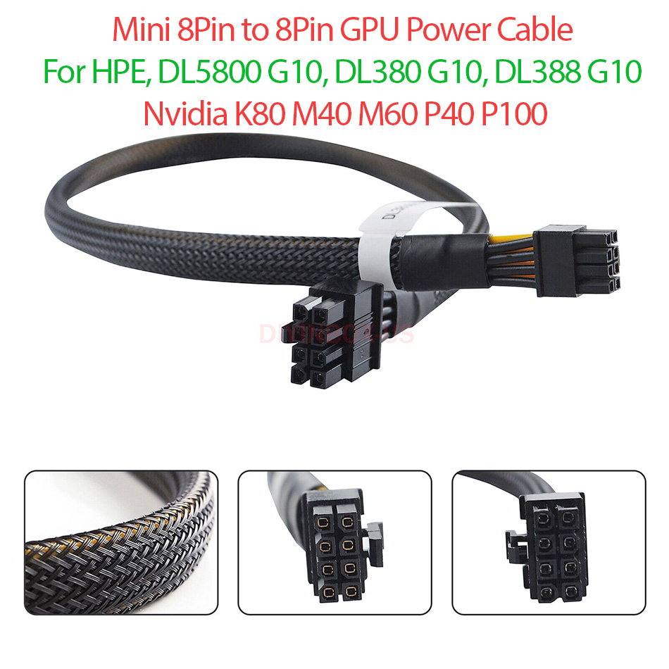 Cáp chuyển nguồn Mini 8Pin GPU to 8PIN PCI-E VGA Nvidia K80 M40 M60 P40 ...