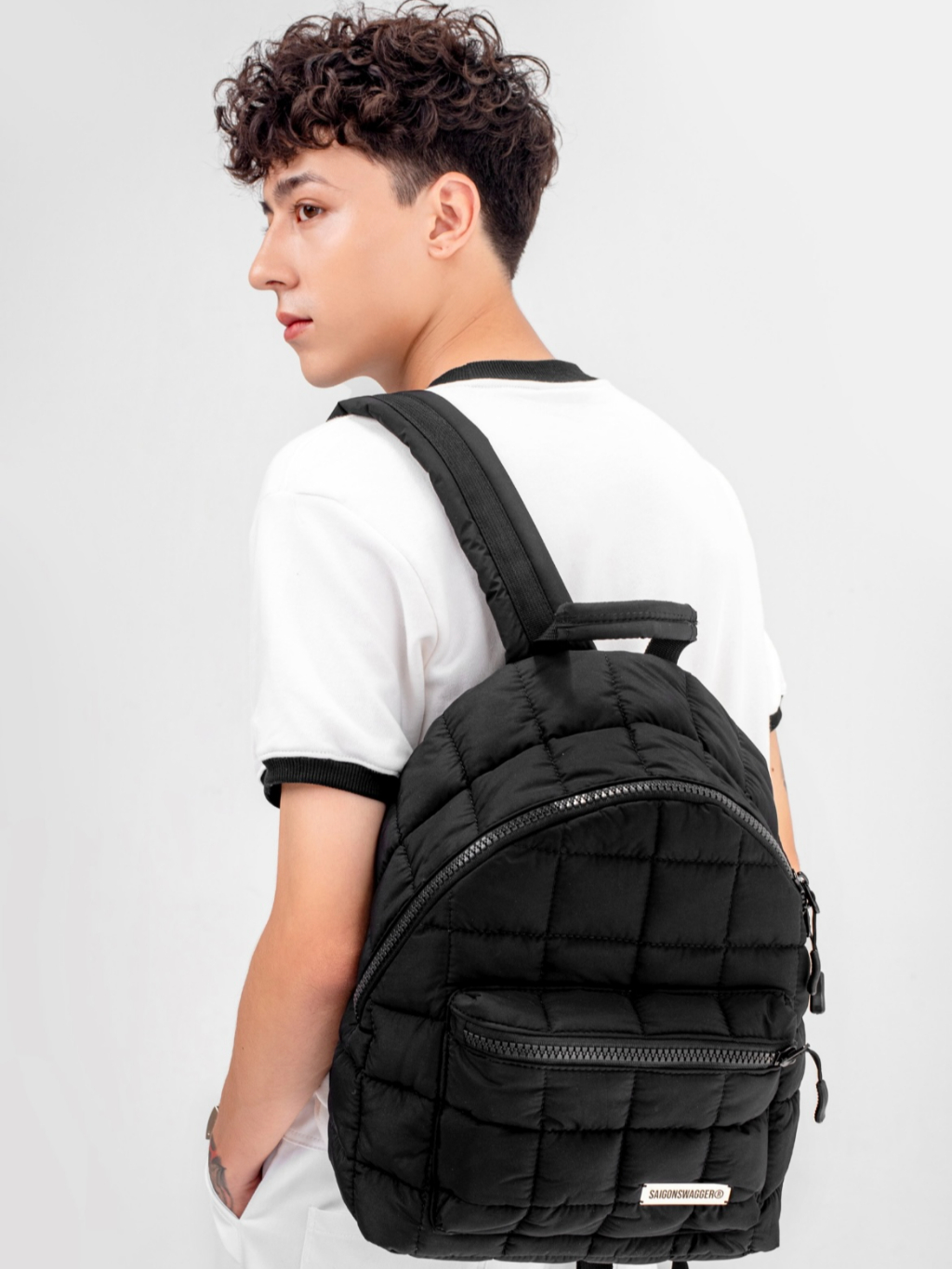 Balo Mini Chần Bông Nam Nữ SAIGON SWAGGER® NOIR PUFFER BACKPACK ...