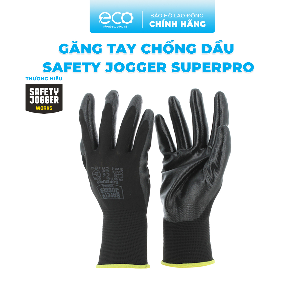 Găng tay bảo hộ Jogger dòng Superpro màu đen chống dầu | Shopee Việt Nam