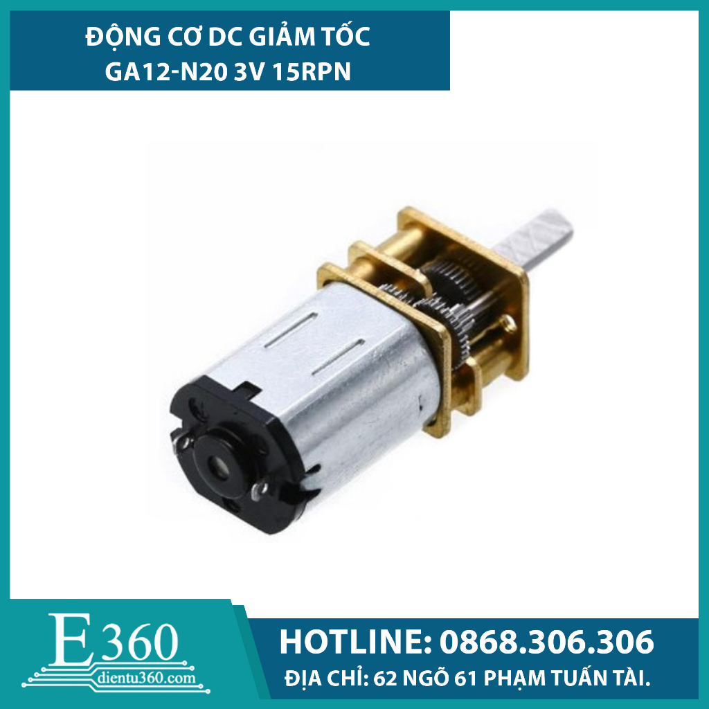 ĐỘNG CƠ DC GIẢM TỐC GA12-N20 3V 15RPN | Shopee Việt Nam