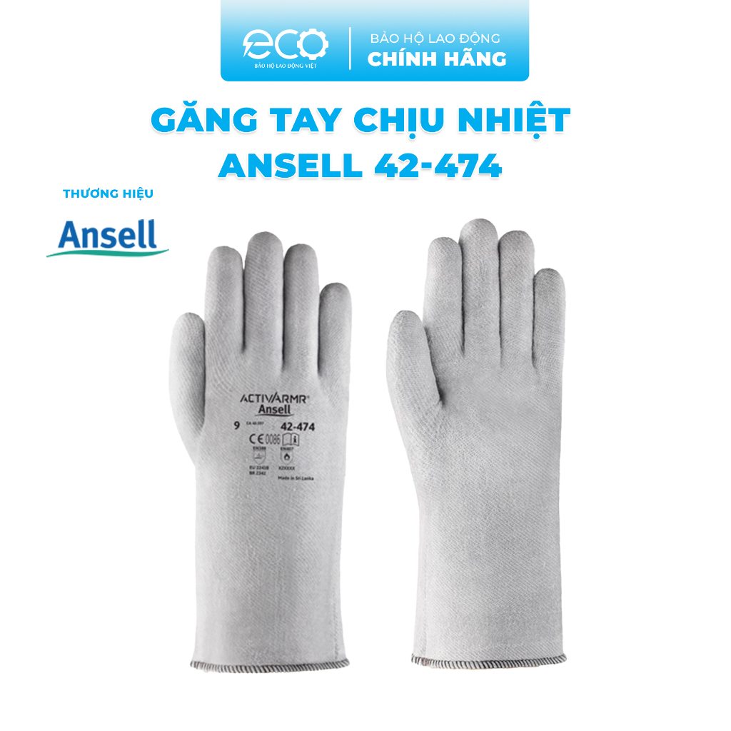 Găng tay chịu nhiệt Ansell 42-474 dùng cầm lò nướng, cơ khí luyện kim ...