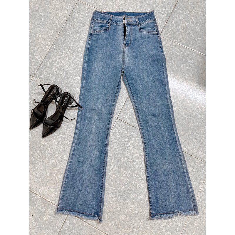 [Pass] Quần Jean ống loe (dài 104cm, eo 72-74cm) | Shopee Việt Nam