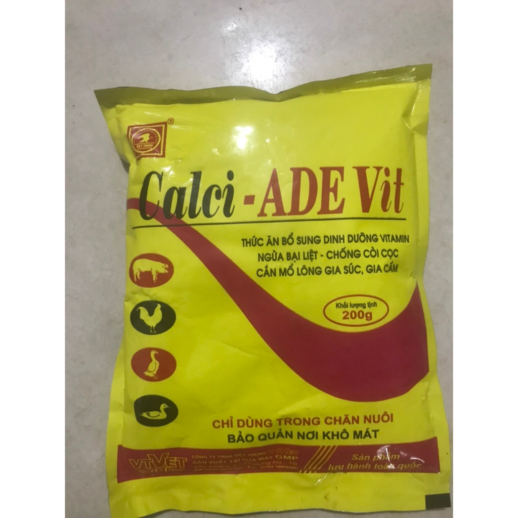 Thuốc thú y, Calci-ADE vit/ canxi ADE vit (200g/gói) dùng cho chó, mèo ...