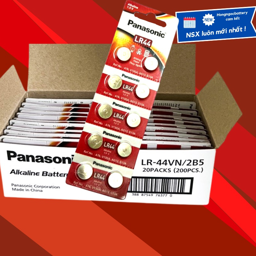 Vỉ 10 Viên Pin LR44 1,5V Panasonic Alkaline bền bỉ - Hàng chính hãng ...