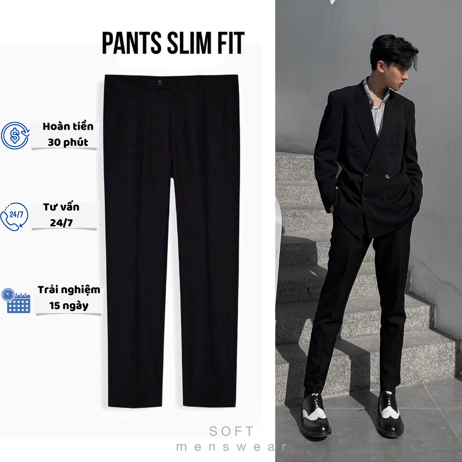 Quần tây nam SOFT MENSWEAR, quần âu nam hàn quốc dáng slimfit công sở ...
