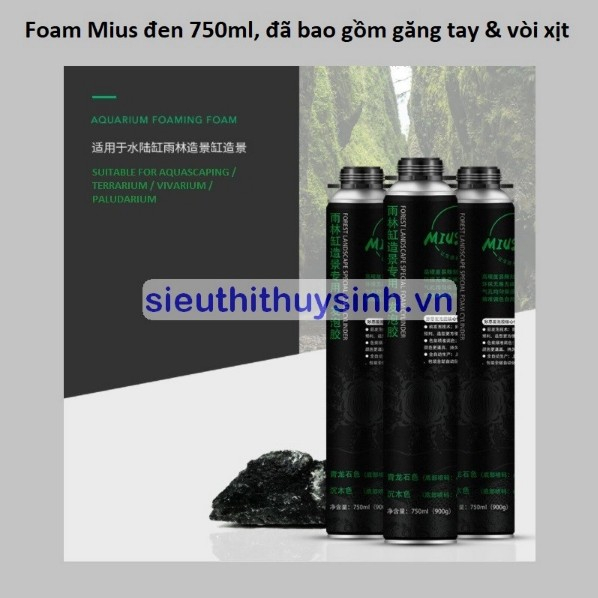 Foam Mius đen 750ml (đã gồm găng tay & vòi xịt) | Shopee Việt Nam